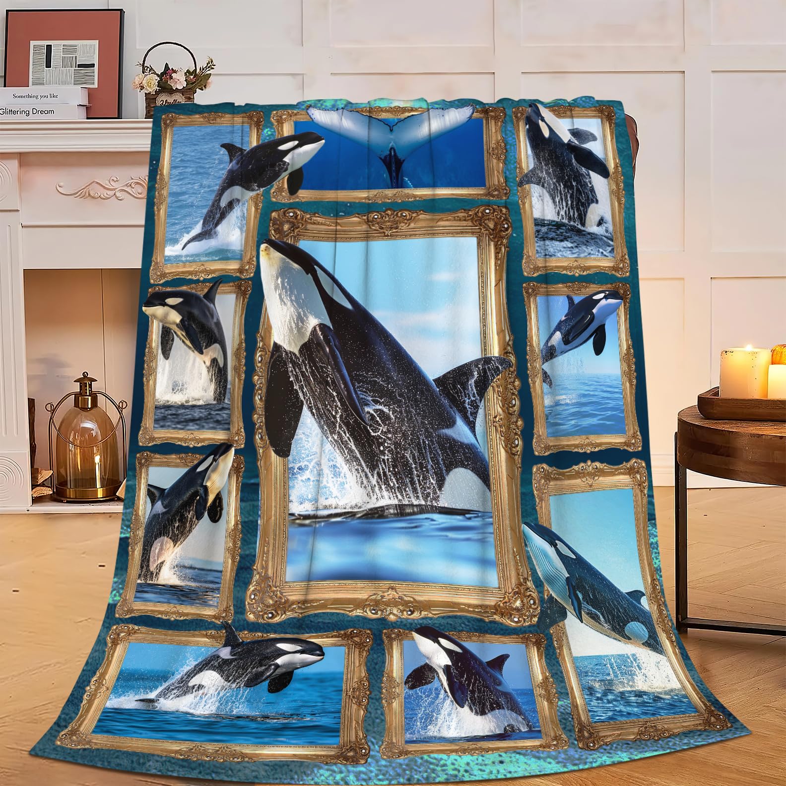 Amazon.com: Orca Blanket Soft Cozy Killer Whale Throw Blanket Gifts for ...