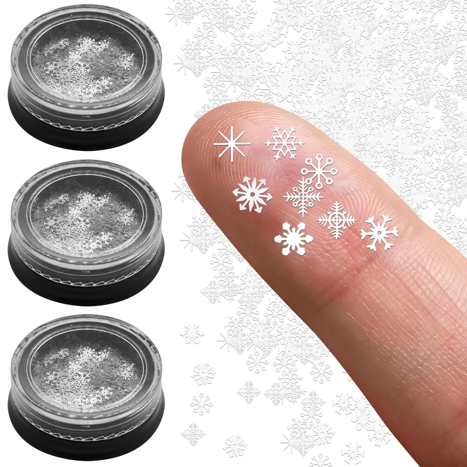 Amazon.com: 450pcs Silver Mini Metal Snowflake Crafts Ornaments, Tiny ...