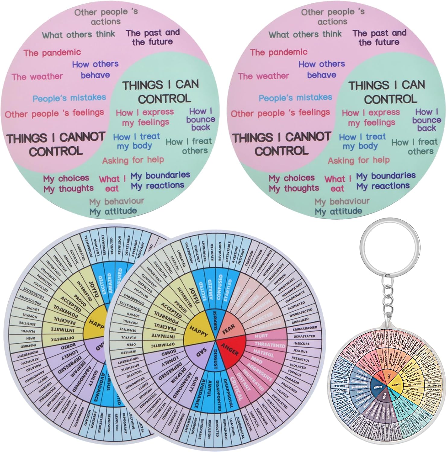 Amazon.com : 5pcs Feelings Wheel Magnetic Stickers Therapy Emotion ...
