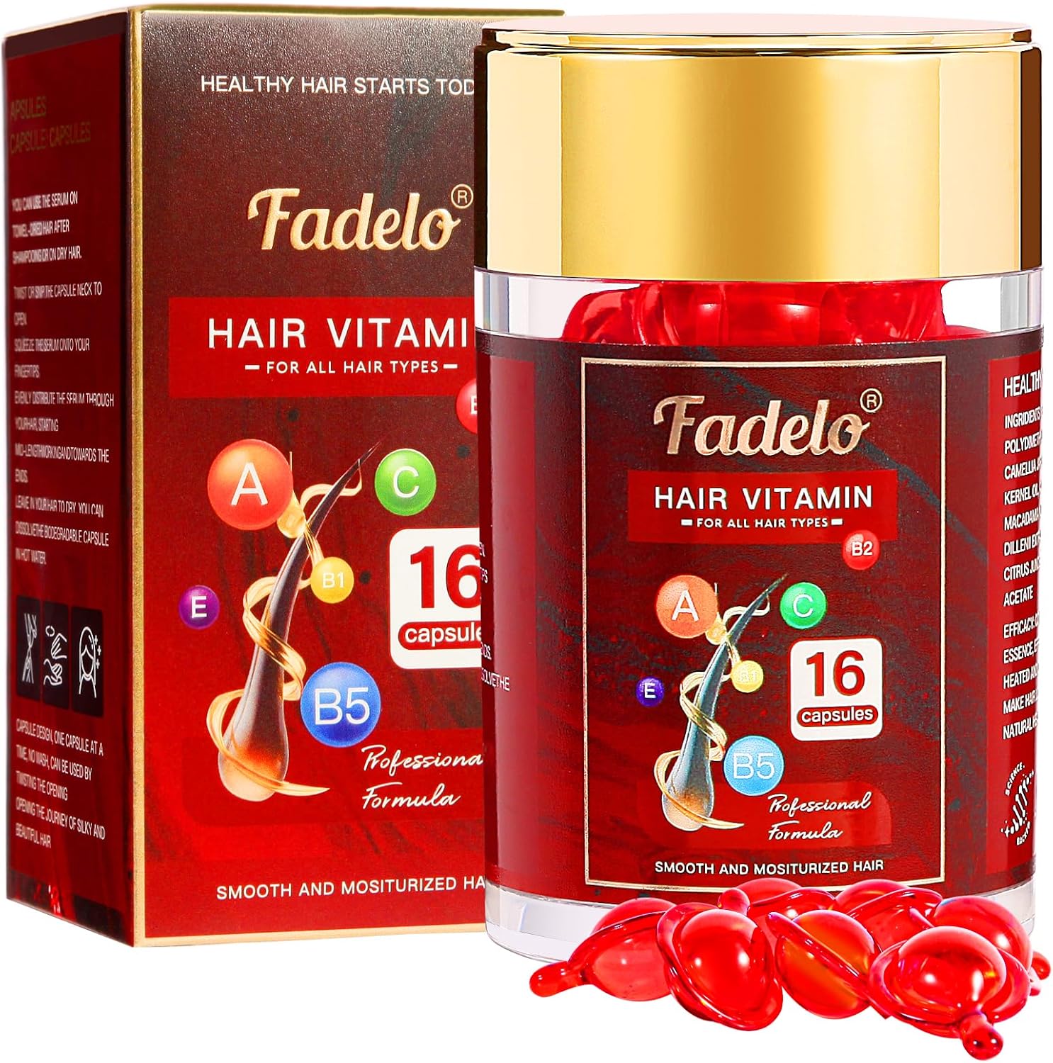 Amazon.com: Fadelo Hair Vitamins - No Rinse Essence for Frizzy and Dry ...