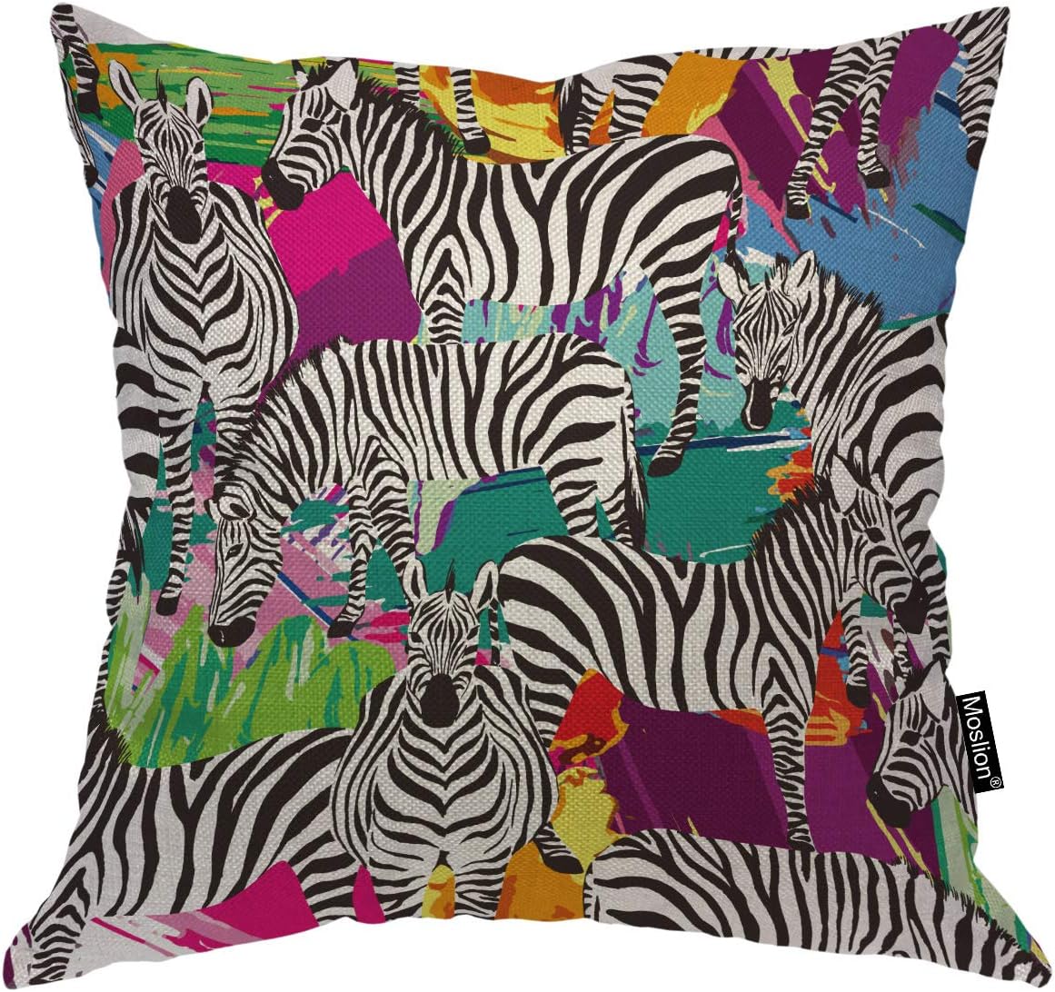 Amazon.com: Moslion Zebra Pillow Home Decorative Throw Pillow Cover ...