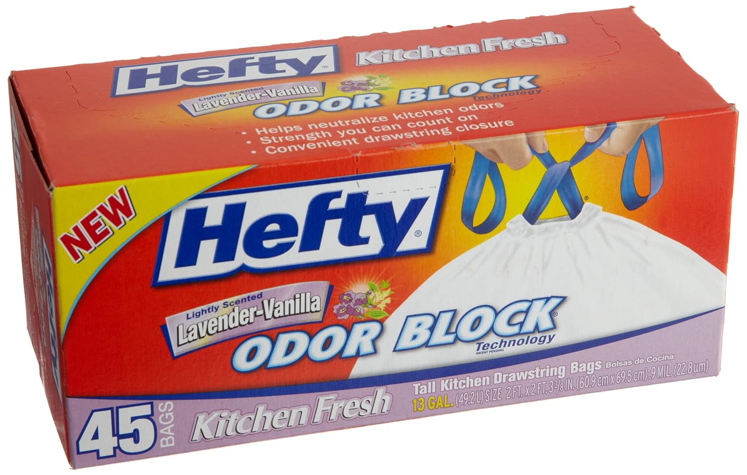Amazon.com : Hefty Tall Kitchen Fresh Lightly Scented Odor Block ...