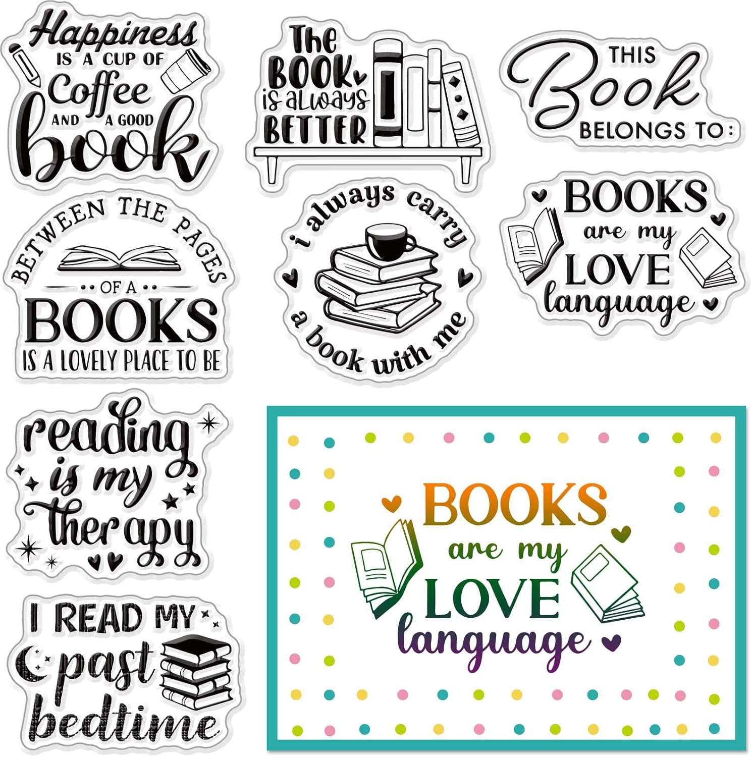 Amazon.com: CRASPIRE Book Clear Stamps for Card Making Decoration ...