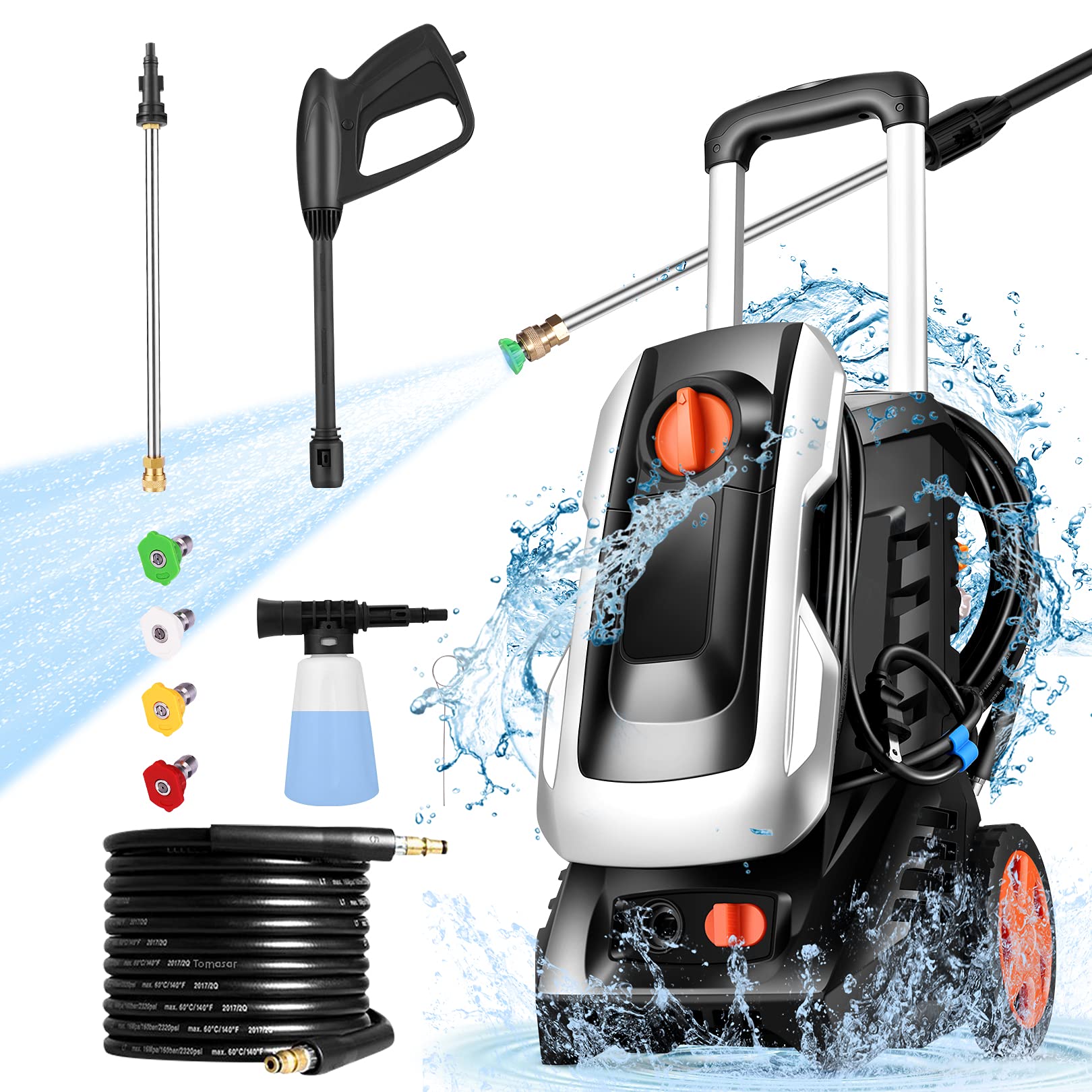 Amazon.com : Homdox Pressure Washer 1.9GPM Electric Pressure Washer ...