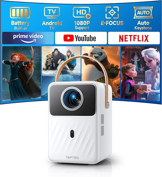 Amazon.com: [Built-in Battery & Apps] Mini Projector with WiFi and ...