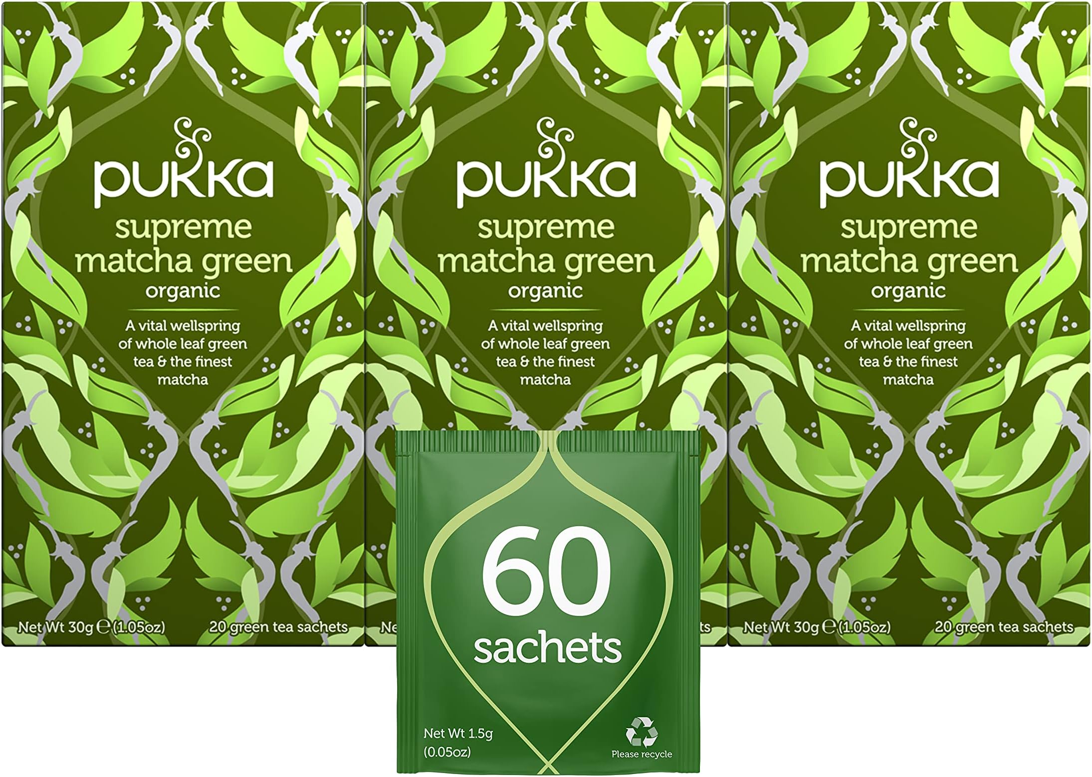 Amazon.com: Pukka Supreme Matcha Green, Organic Herbal Green Tea with ...
