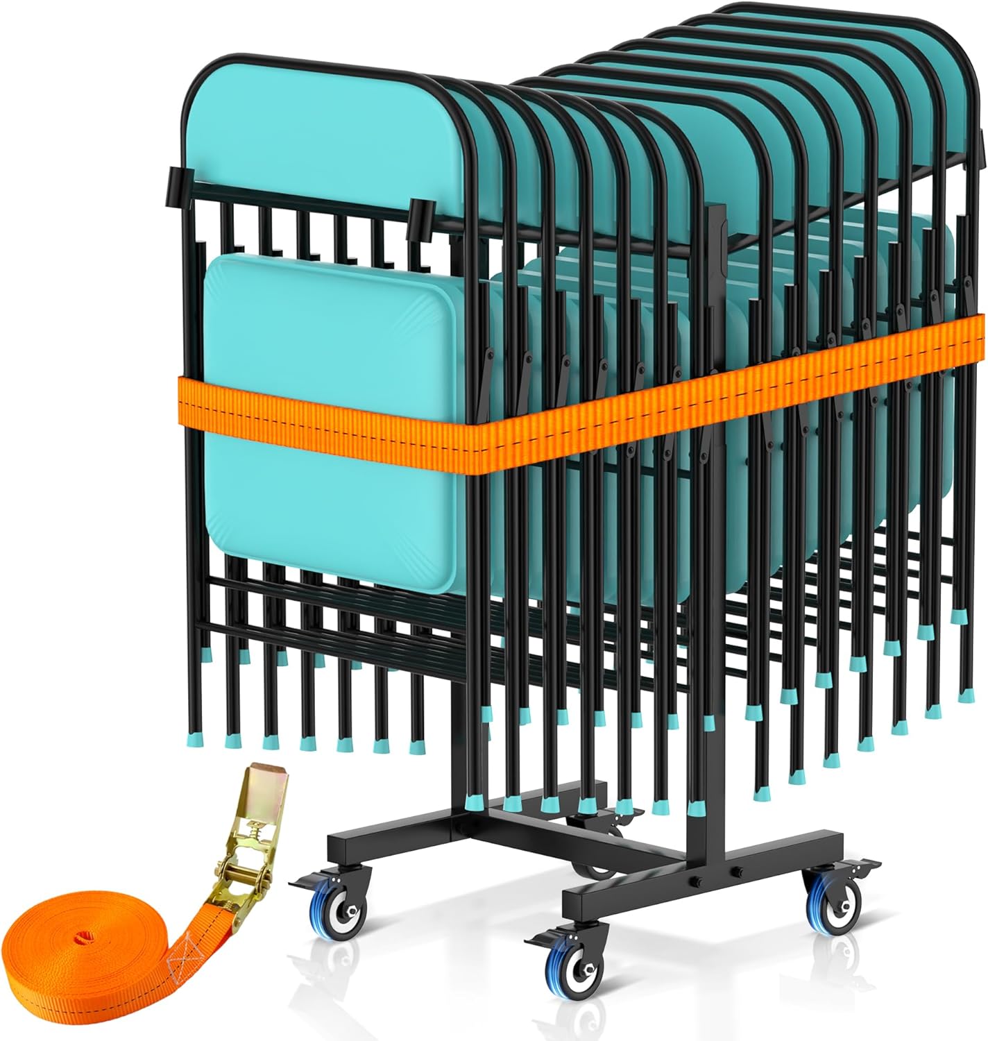 Amazon.com: Lokshun Folding Chair Rack,Chair Cart with 14 Chairs ...