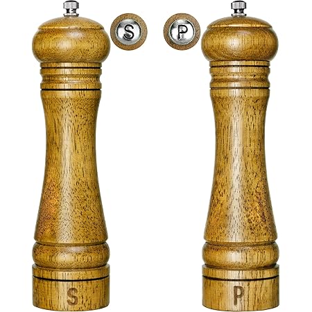 Amazon.com: Wooden Salt and Pepper Grinder Set - Adjustable Ceramic ...