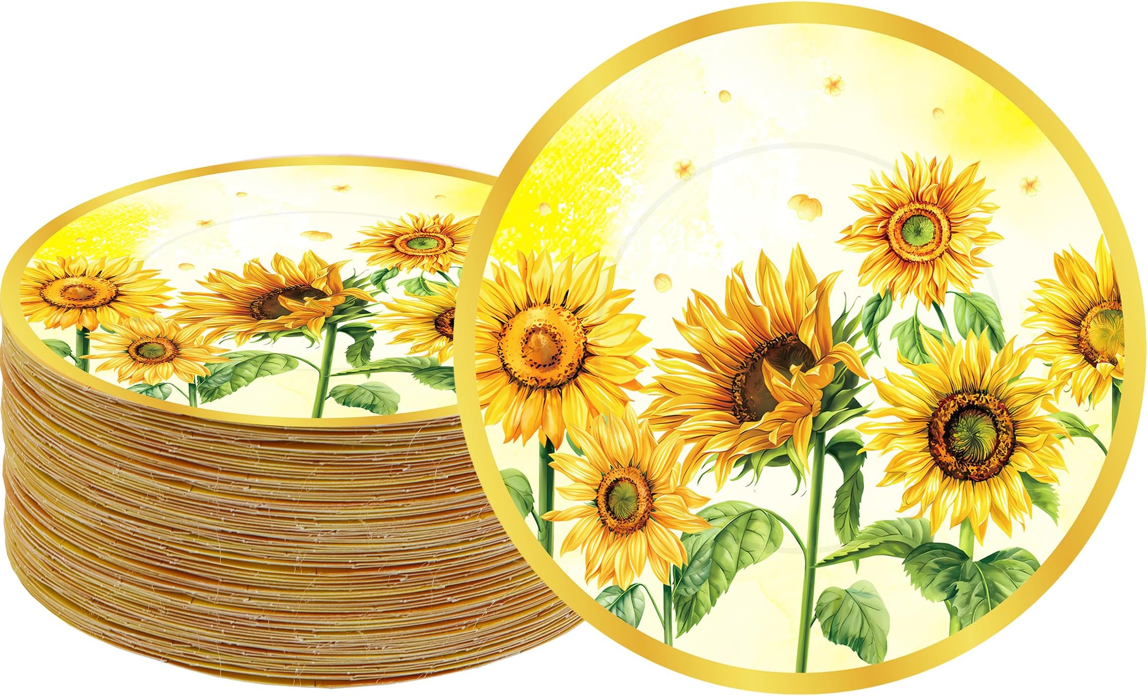 Amazon.com: 50Pcs Sunflower Birthday Party Supplies Sunflower Paper ...