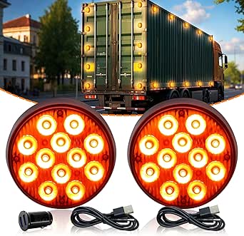 Amazon.com: Nrgedzam 2PCS Rechargeable Flashing Lights for Vehicles ...