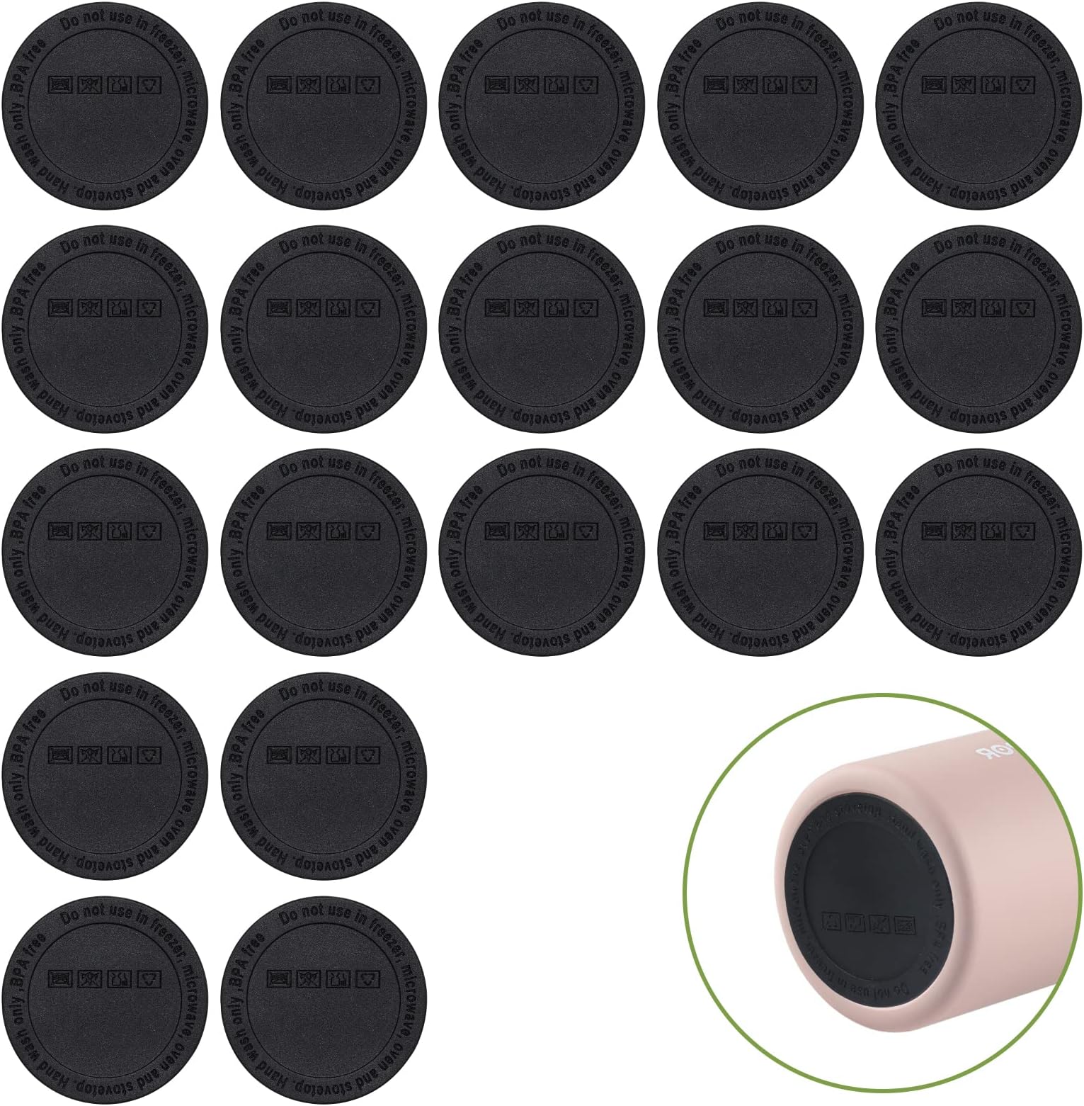 Amazon.com | 20pcs Rubber Bottoms for Sublimation Tumbler, Protective ...
