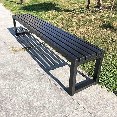 Amazon.com: LOERSS Outdoor Bench,39.3in Patio Park Garden Outdoor Metal ...