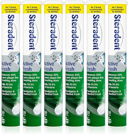 Steradent Active Fresh Denture Cleansing 30 Tablets (Pack of 6 ...