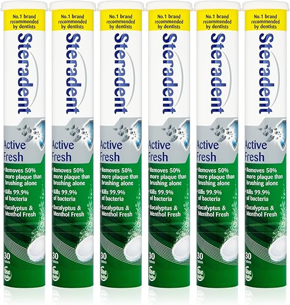 Steradent Active Fresh Denture Cleansing 30 Tablets (Pack of 6 ...