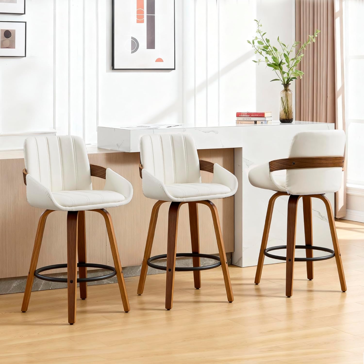 Amazon.com: VipDesk Bar Stools Set of 3, 26" Counter Height Swivel ...