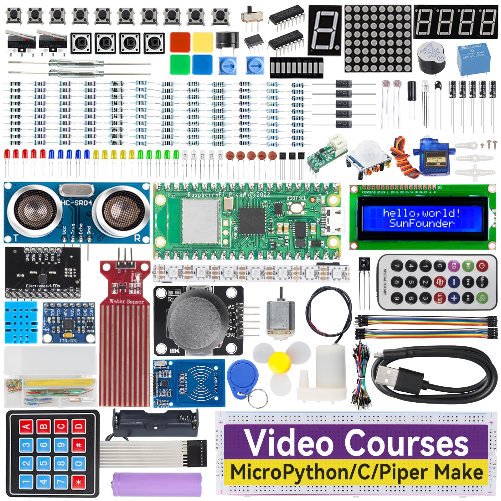 Buy Sunfounder Raspberry Pi Pico W Ultimate Starter Kit With Online Tutorials 454 Items 117