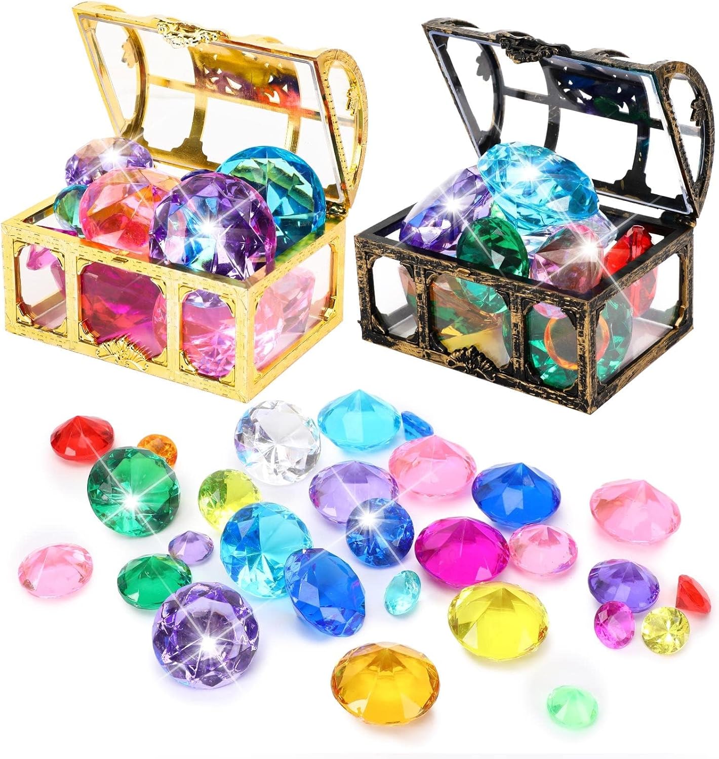 Amazon.com: MARFOREVER 26 Pcs Diving Gem Pool Toys - 24 Colorful Big ...
