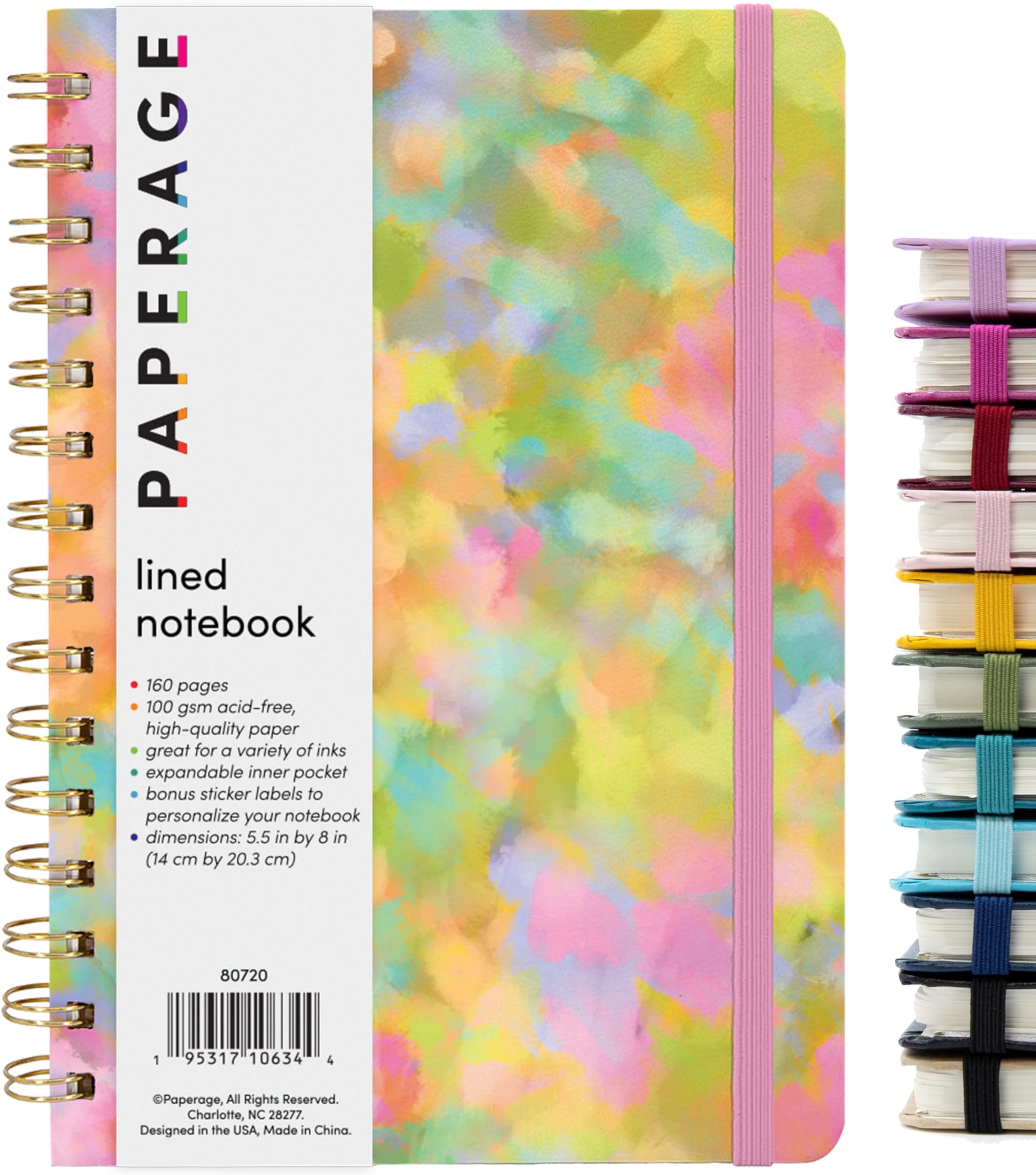 Amazon.com : Erin Condren 7x9 Monochrome Spiral Notebook, Lined Layout ...