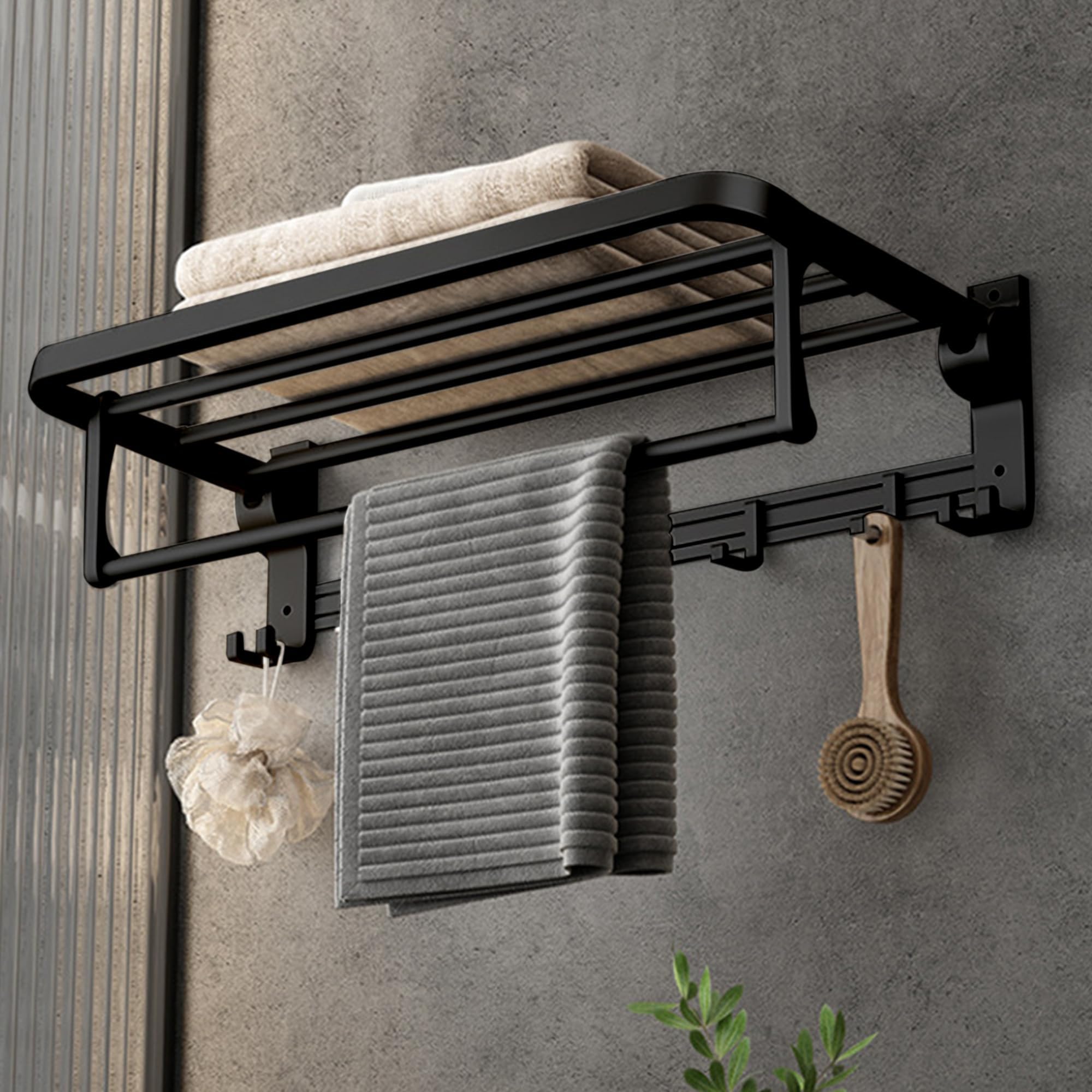 Amazon.com: Towel Racks for Bathroom Wall Mounted with Towel Bar and ...