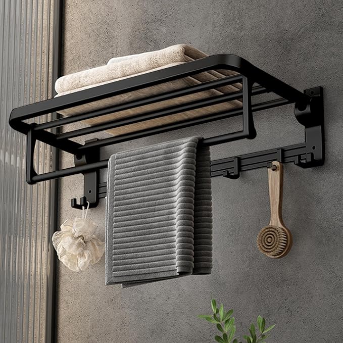 Amazon.com: Towel Racks for Bathroom Wall Mounted with Towel Bar and ...