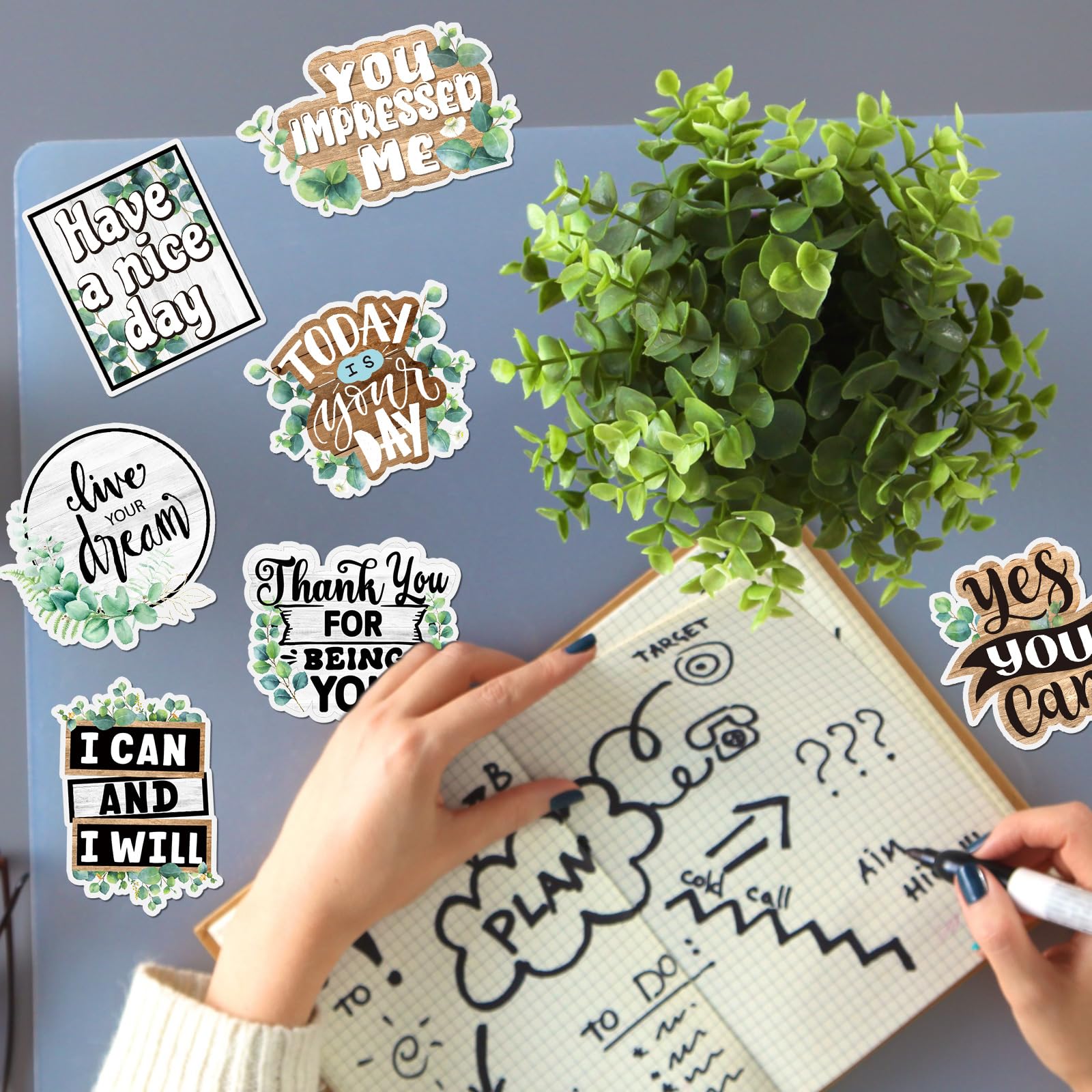 Snapklik.com : 16 Pcs Eucalyptus Inspirational Magnets Mental Health ...