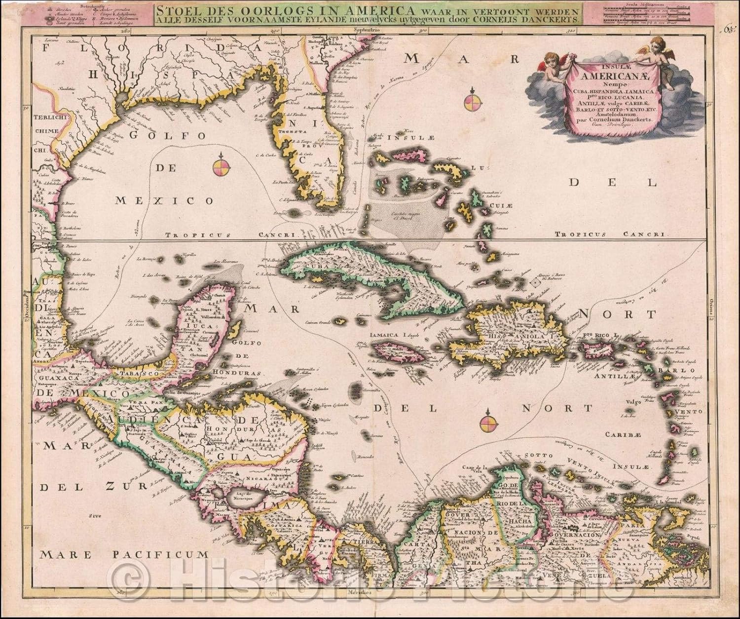 Amazon.com: Historic Map - Insulae Americanae Nempe: Cuba, Hispaniola ...