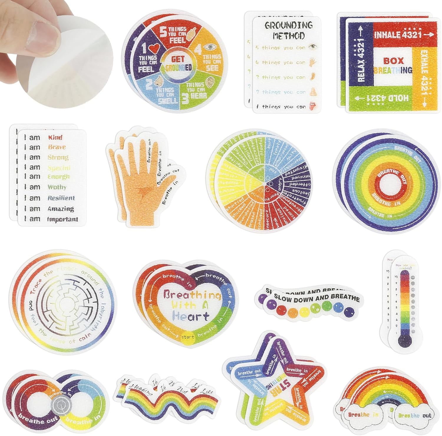30Pcs Mood Calming Stickers Calming Stickers for Anxiety Relief Sensory ...