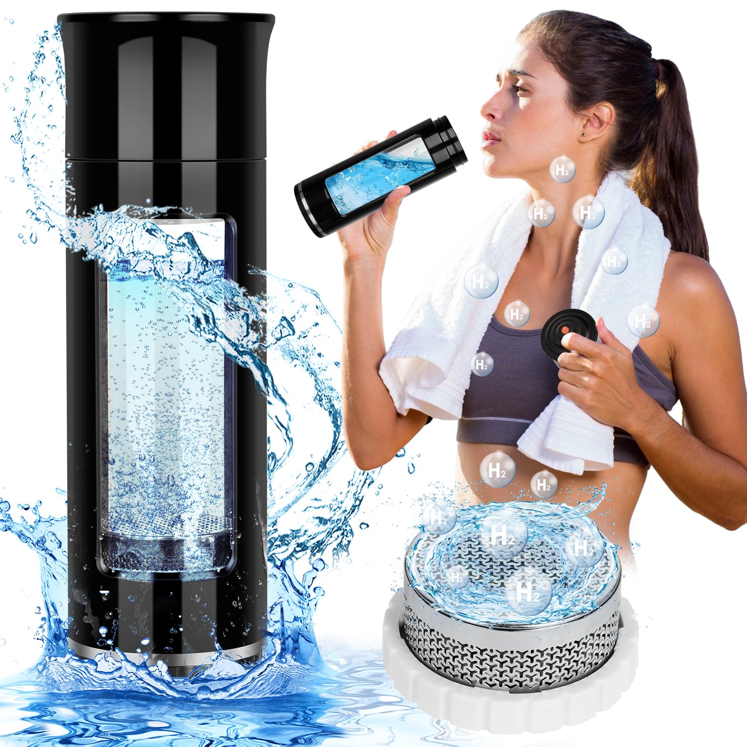 Hydrogen Water Bottle, Natural Hydrogen Water Generator Mineral ...