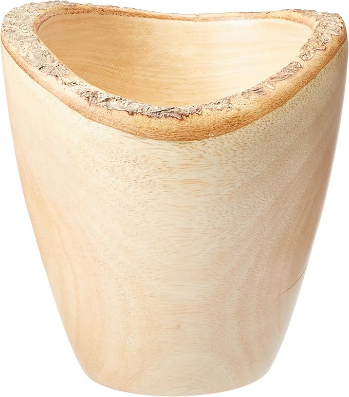 Amazon.com: Enrico Mango Wood Utensil Vase with Bark Rim: Utensil ...