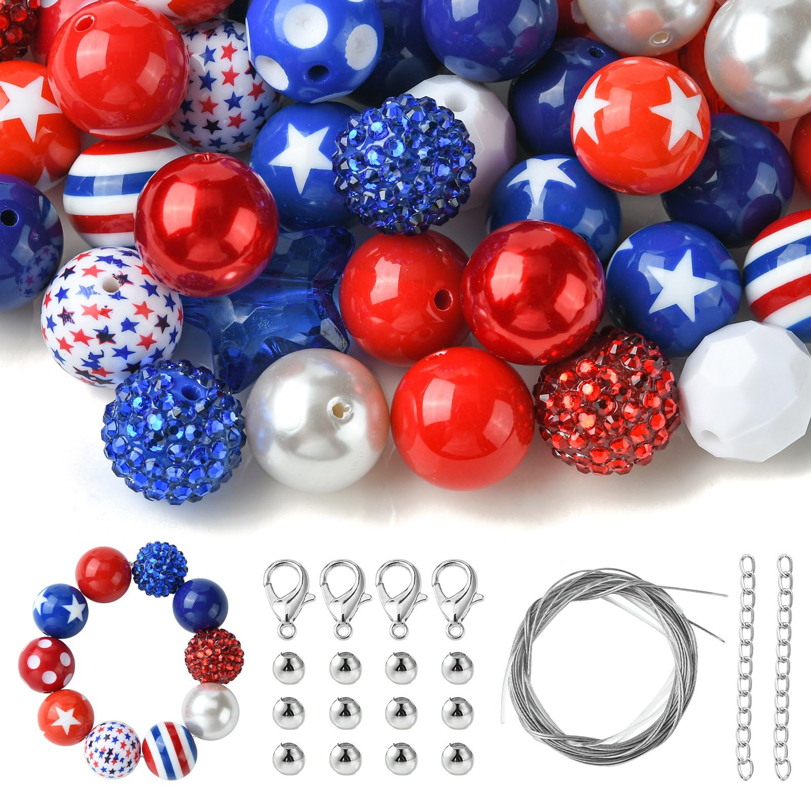 Amazon.com: DanLingJewelry 50Pcs Random 20mm Acrylic Round Beads ...