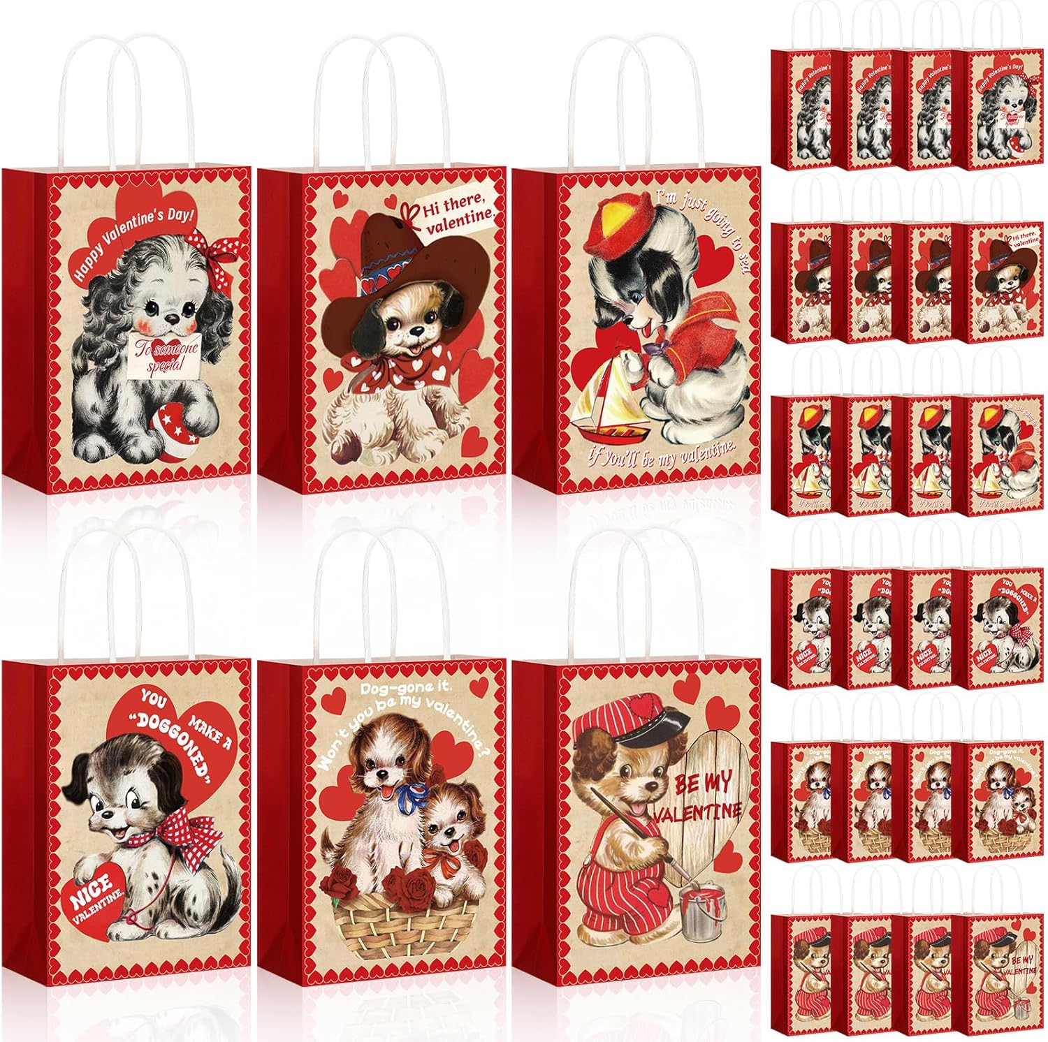 Amazon.com: Trandraft 24 Pcs Vintage Valentine's Day Gift Bags with ...
