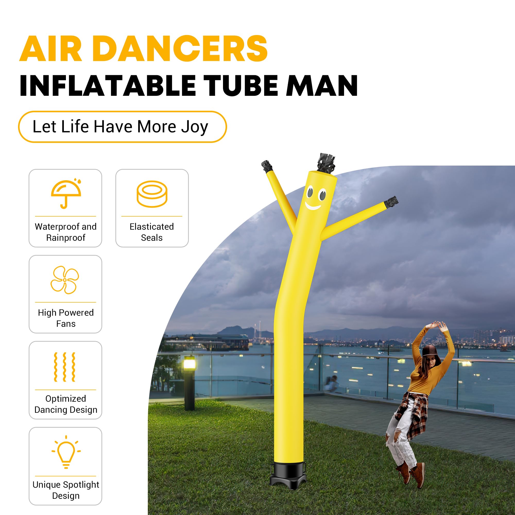 Snapklik.com : BSMTEK 10FT Air Inflatable Waving Tube Man Set