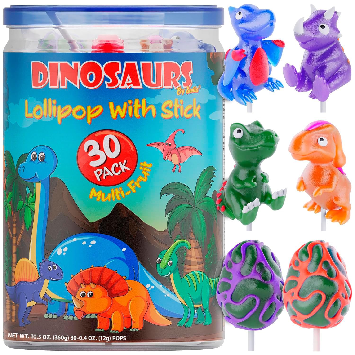 Amazon.com : Dinosaur Lollipops 30pk- Dinosaur Candy For Dinosaur Party ...