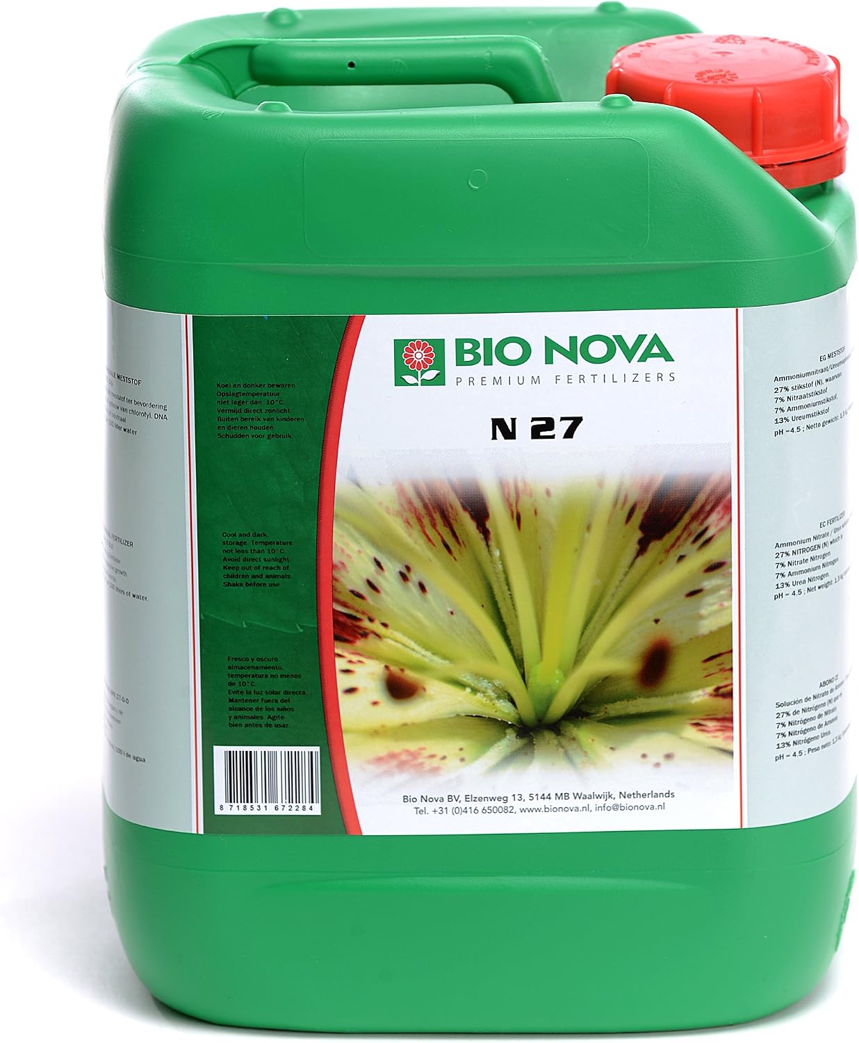Amazon.com: Bio Nova BNN5L N 27 Liquid Nitrogen Fertilizer Solution, 5 ...