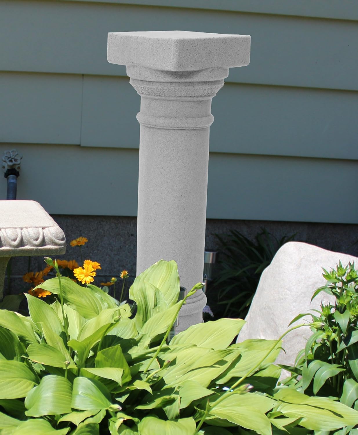 Buy EMSCO Group Greek Column Statue – Natural Granite Appearance – Made ...