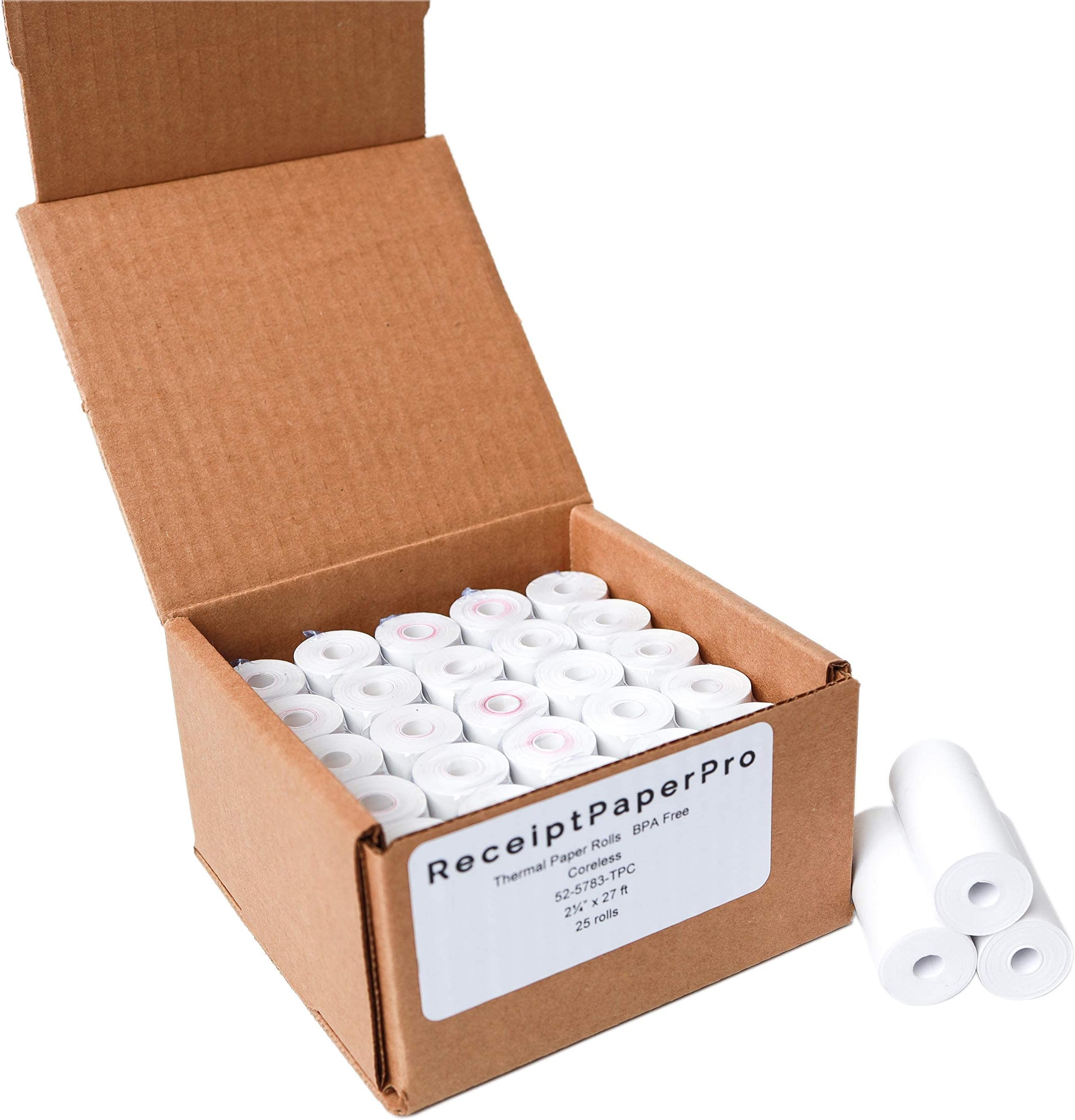 Amazon.com : ReceiptPaperPro 2 1/4” x 72 ft Coreless Thermal Paper ...