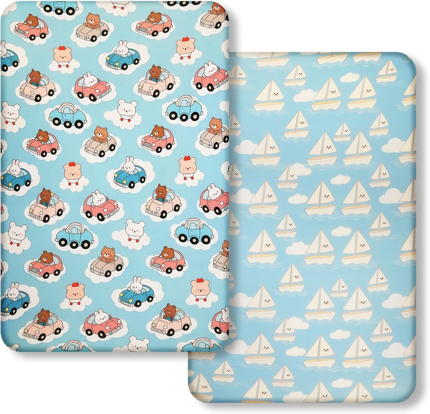 Amazon.com: Pack and Play Sheets, 2 Pack Mini Crib Sheets for 38x26 ...