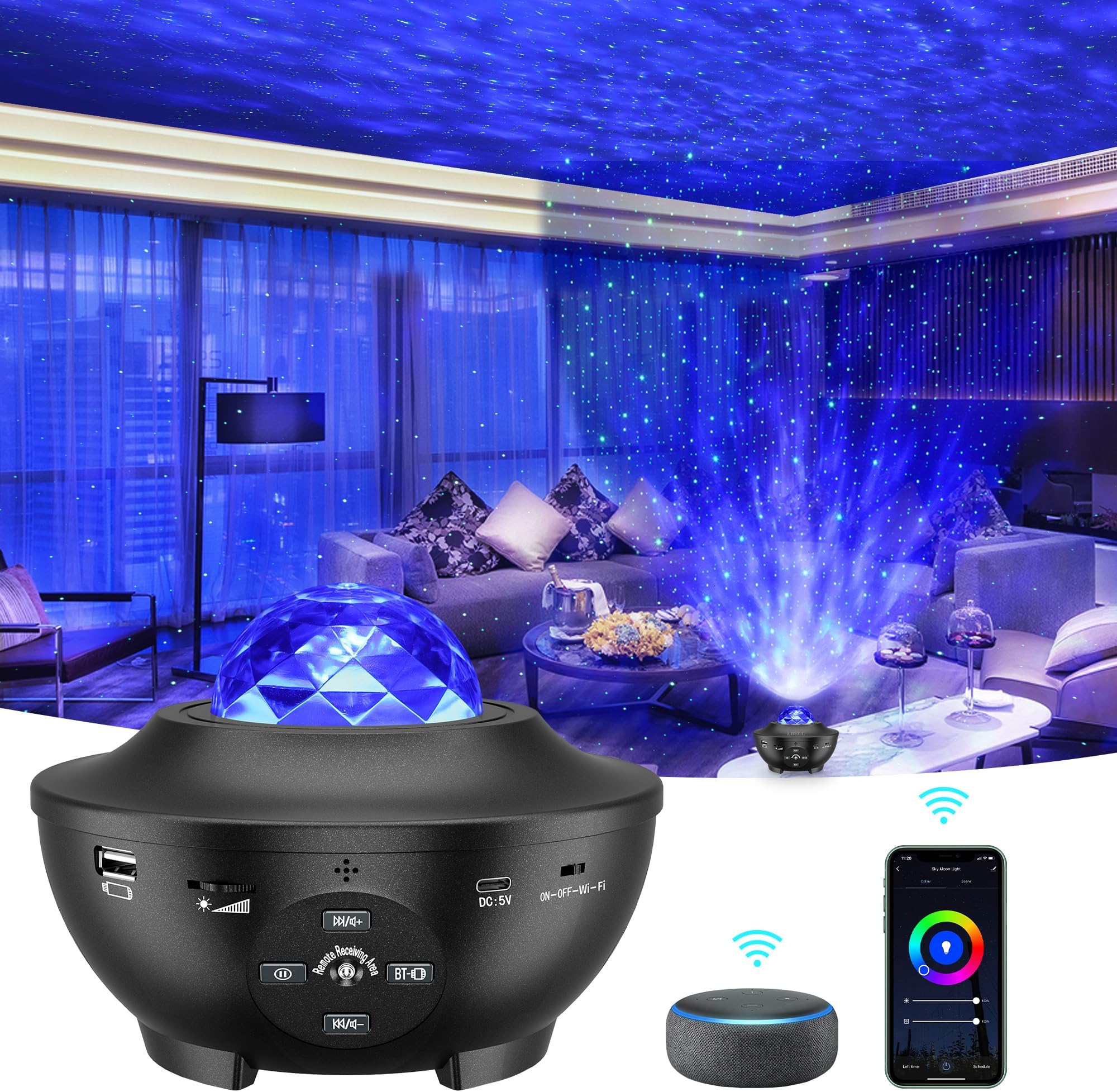 Galaxy Projector, 3 in 1 Smart Star Projector Sky Light Works with ...