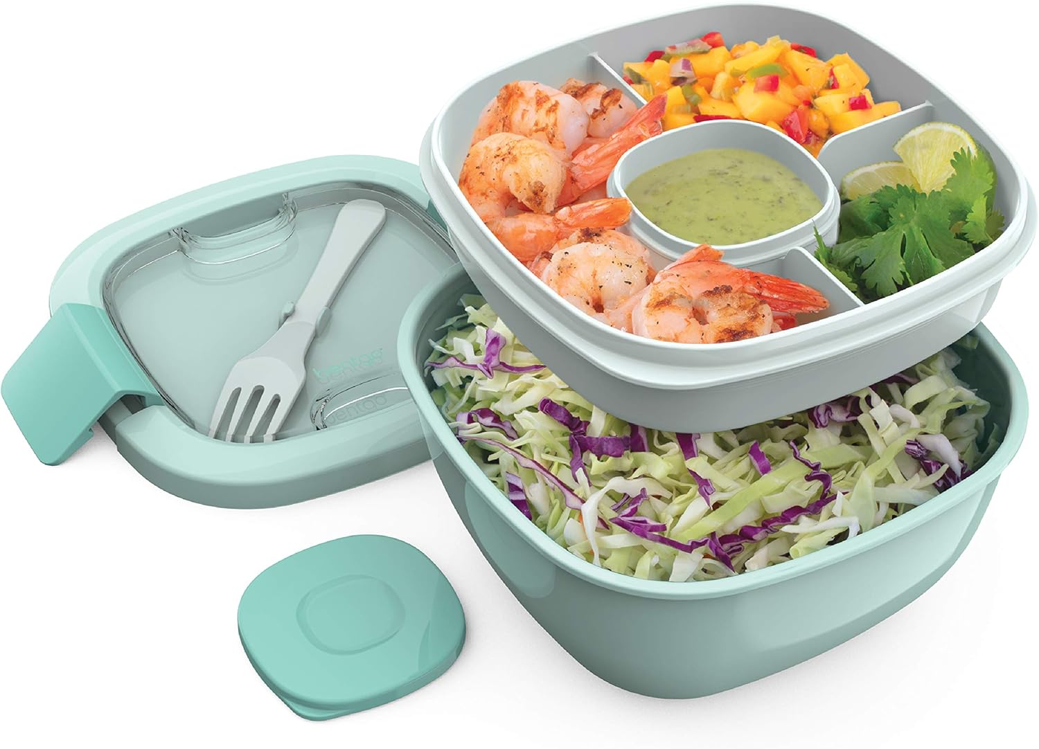 Bentgo Salad - Stackable Lunch Container with Large 54-oz Salad Bowl, 4 ...
