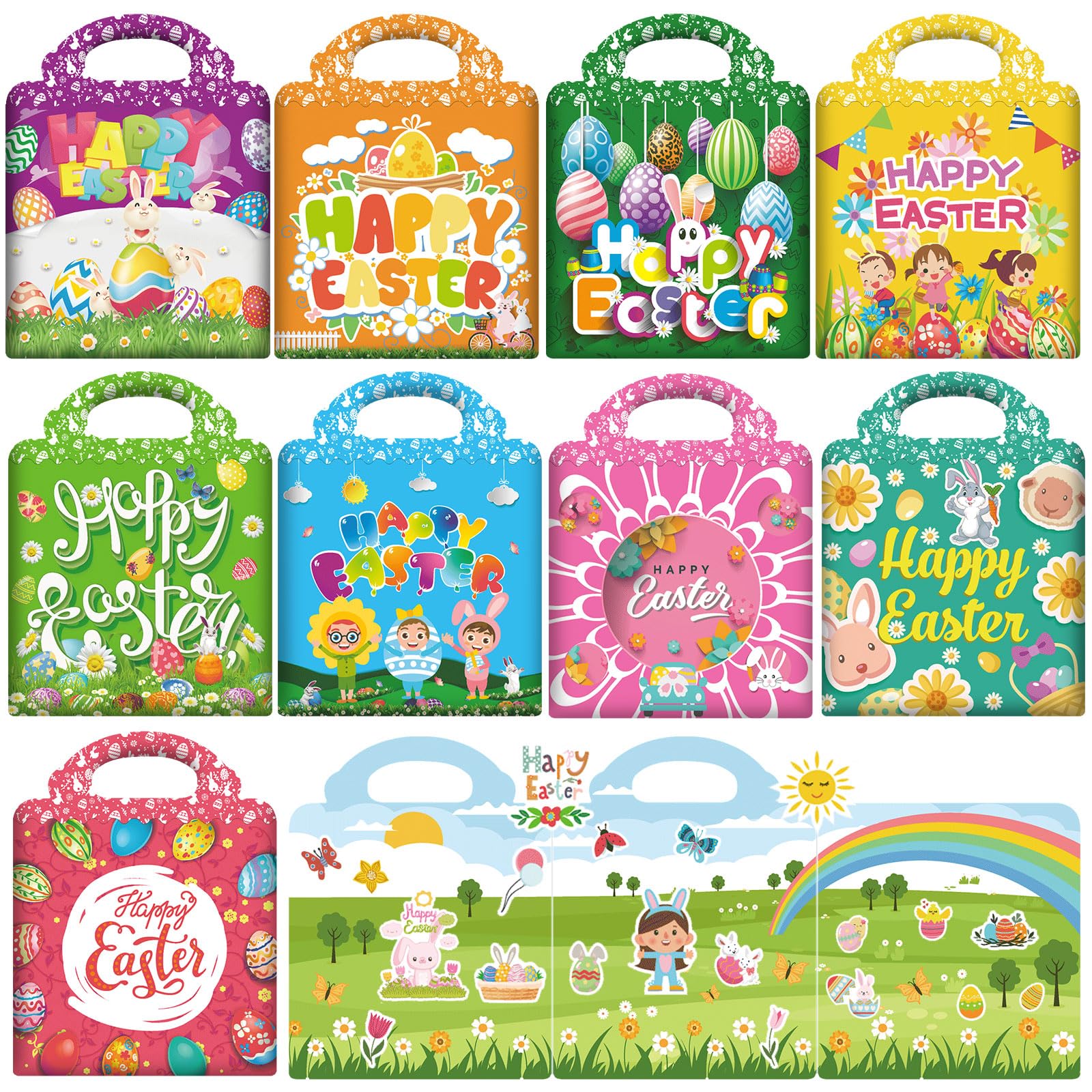 Amazon.com: Nezyo 9 Sets Easter Reusable Sticker Books for Kids 2-4 ...