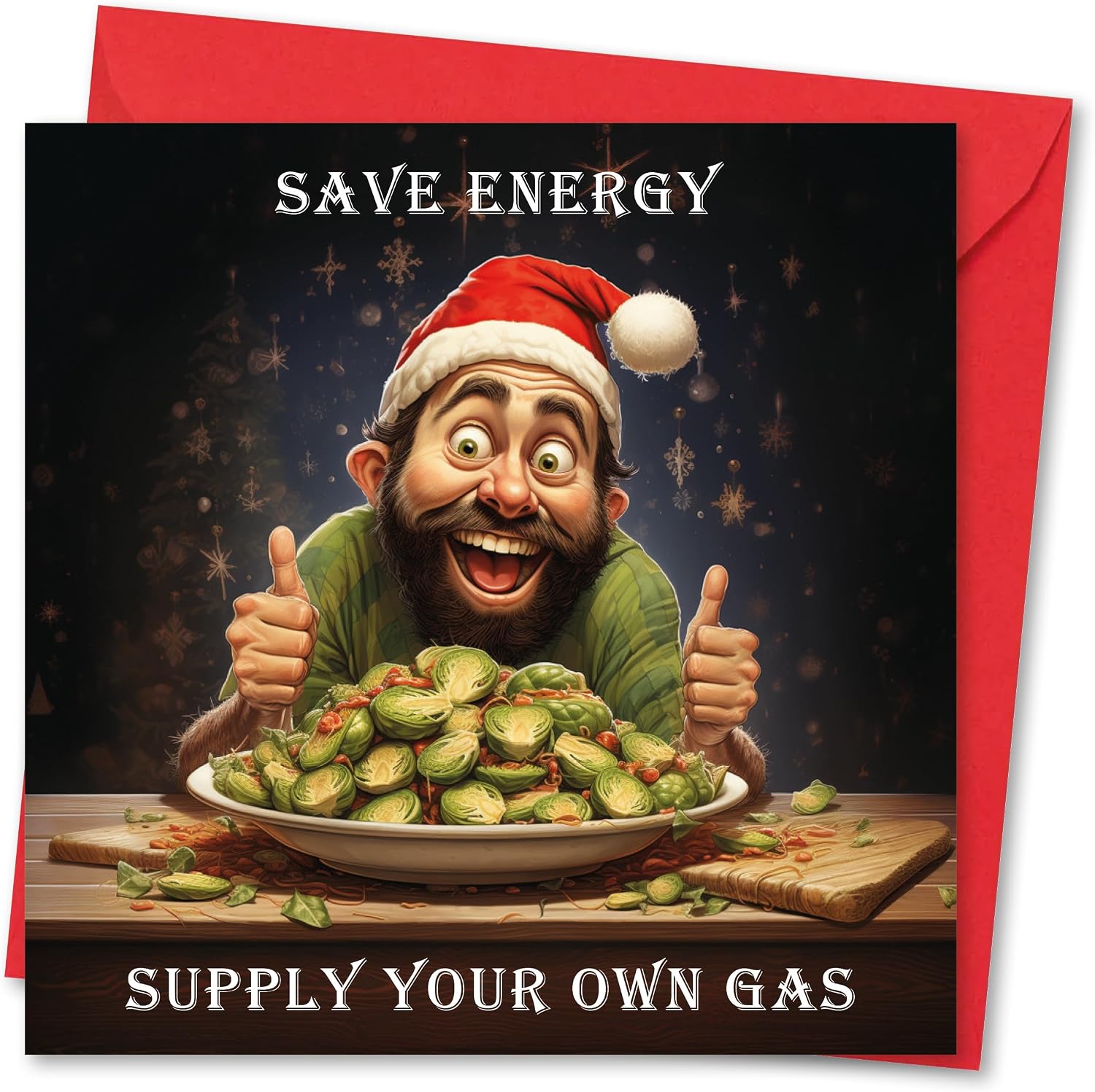 Christmas Card for Dad. Sprout Joke Design. Verse Inside. 150x150mm ...