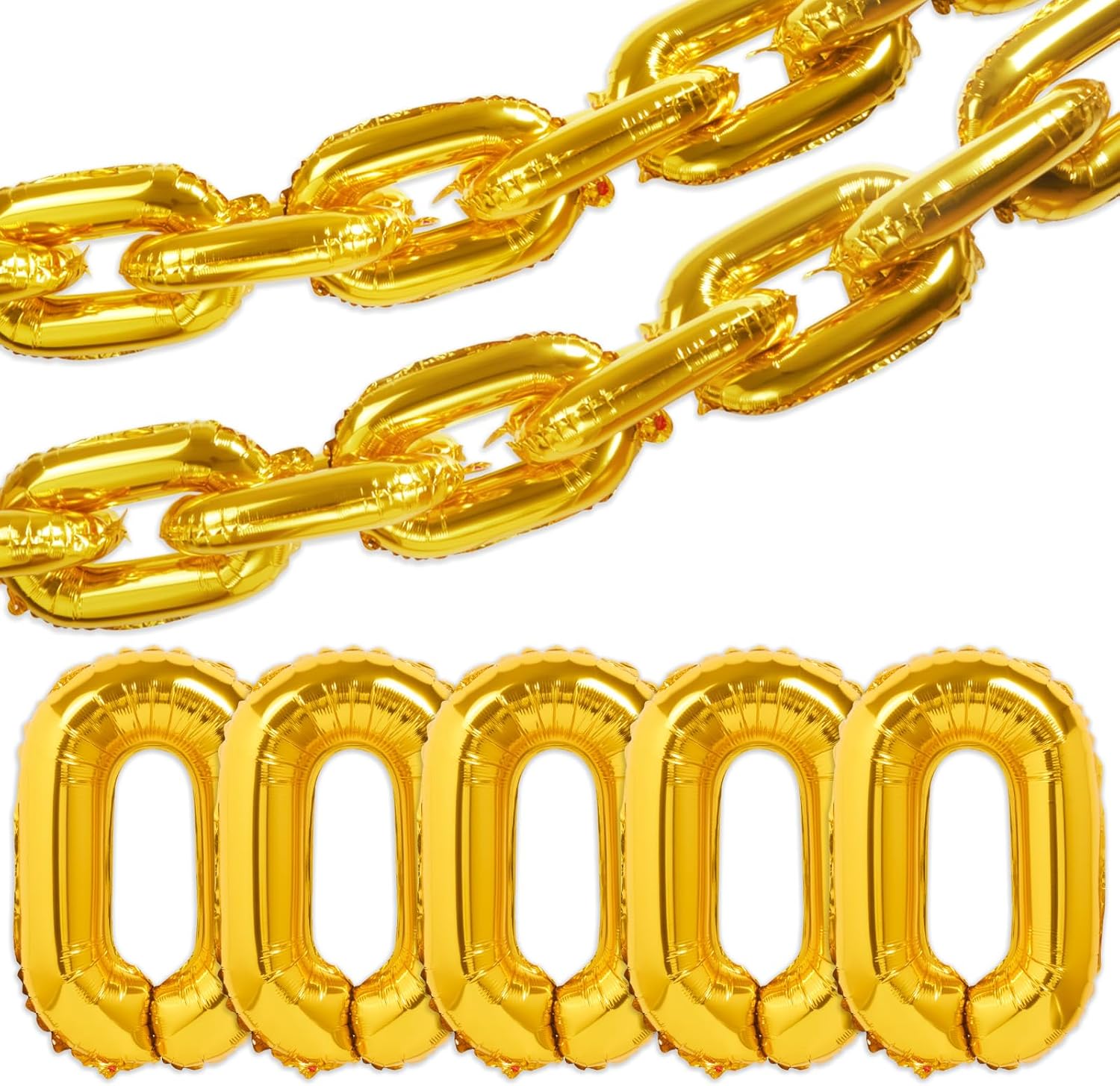 Amazon.com: Ckepvo 25Pcs Chain Balloons 16 inch Gold Chain Balloons Hip ...