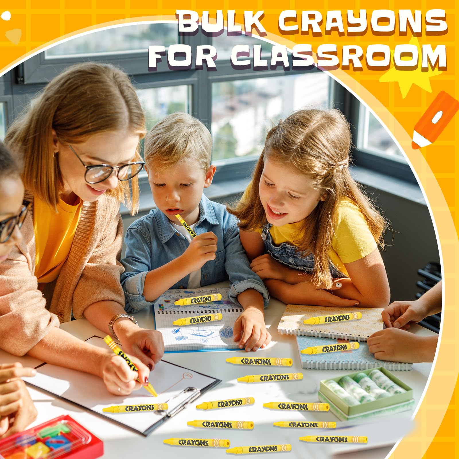 Snapklik.com : Tenceur 100 Pcs Single Color Crayons Bulk Crayons ...