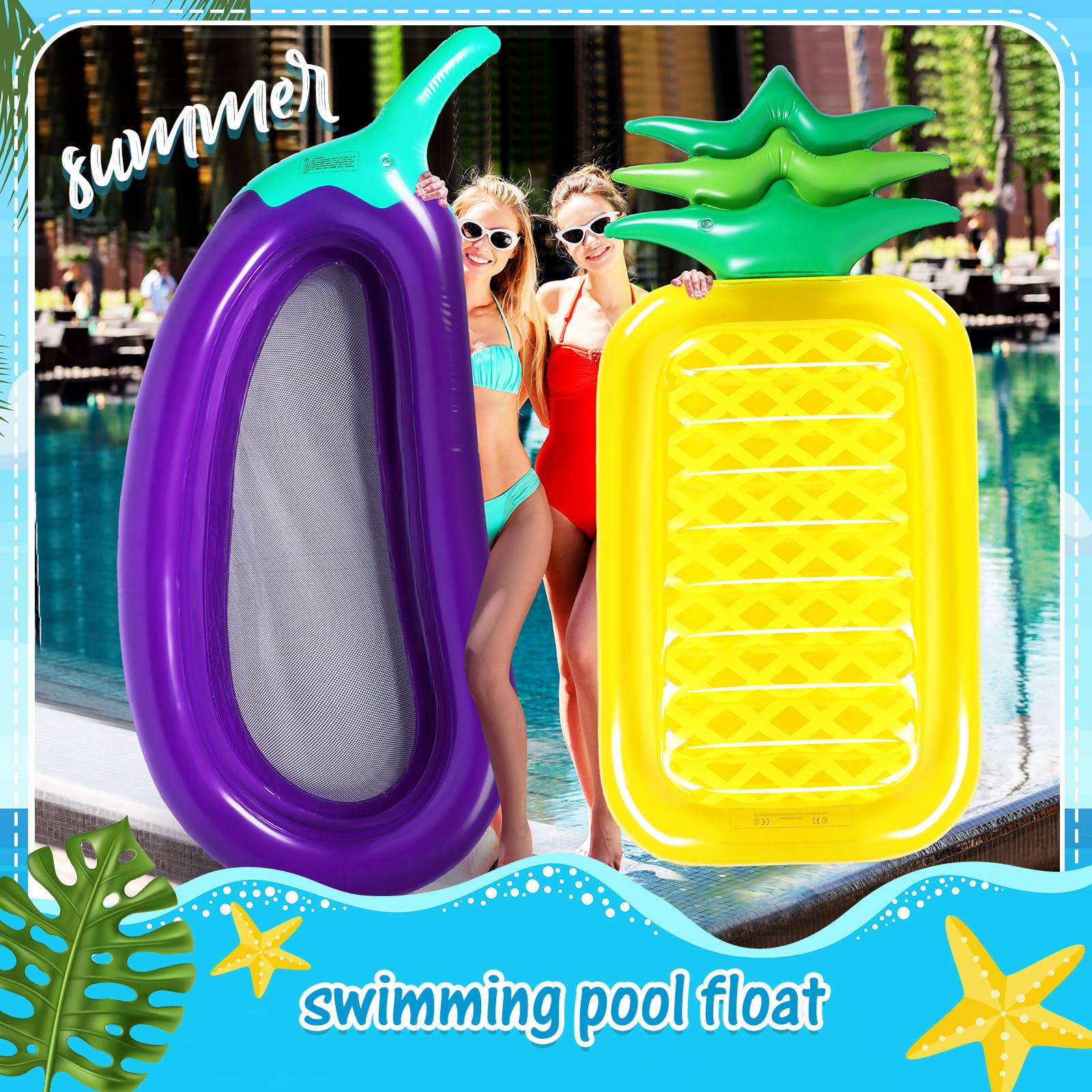Snapklik.com : Libima 2 Pcs Giant Pool Floats Large Fruit Food Float ...