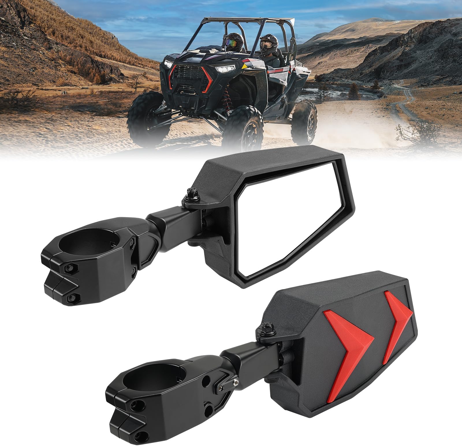 Amazon.com: KEMIMOTO UTV Side Mirrors, One Mirror Two Purposes 8" x 5.3 ...