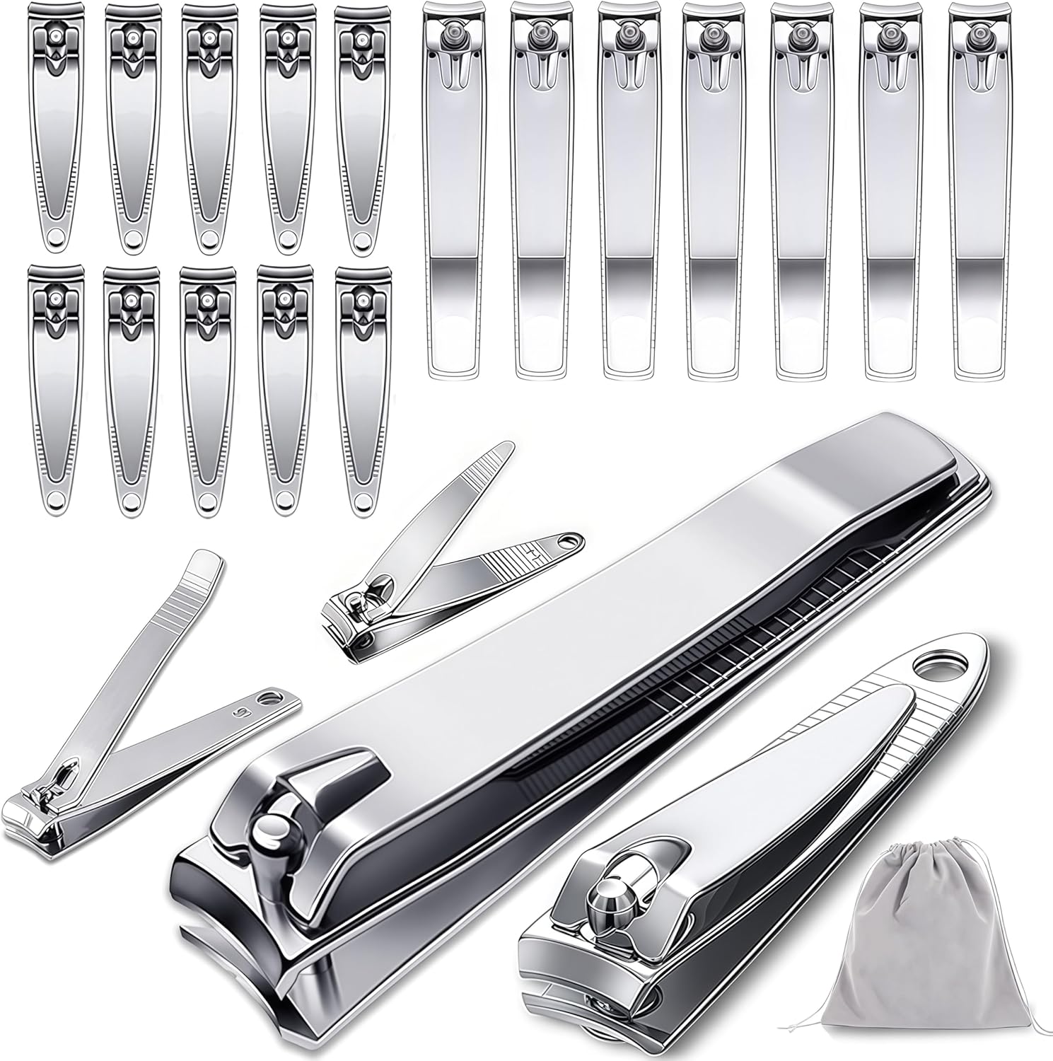 Amazon.com : Keeshibao 20-Pack Stainless Steel Fingernail & Toenail ...