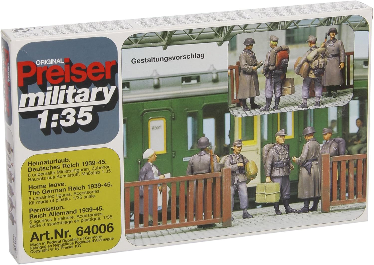 Preiser 64006 Military Former German Army WWII Unpainted 1/35 Home Leave Package(6) 1/35 Scale ...