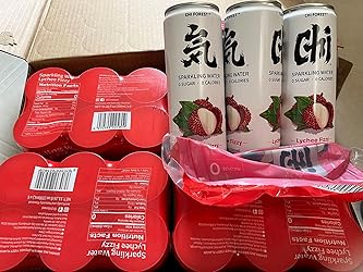 Amazon.com: CHI FOREST Lychee Sparkling Water 24 Cans, Flavored Sparkling Water, 0 Sugar and 0 ...