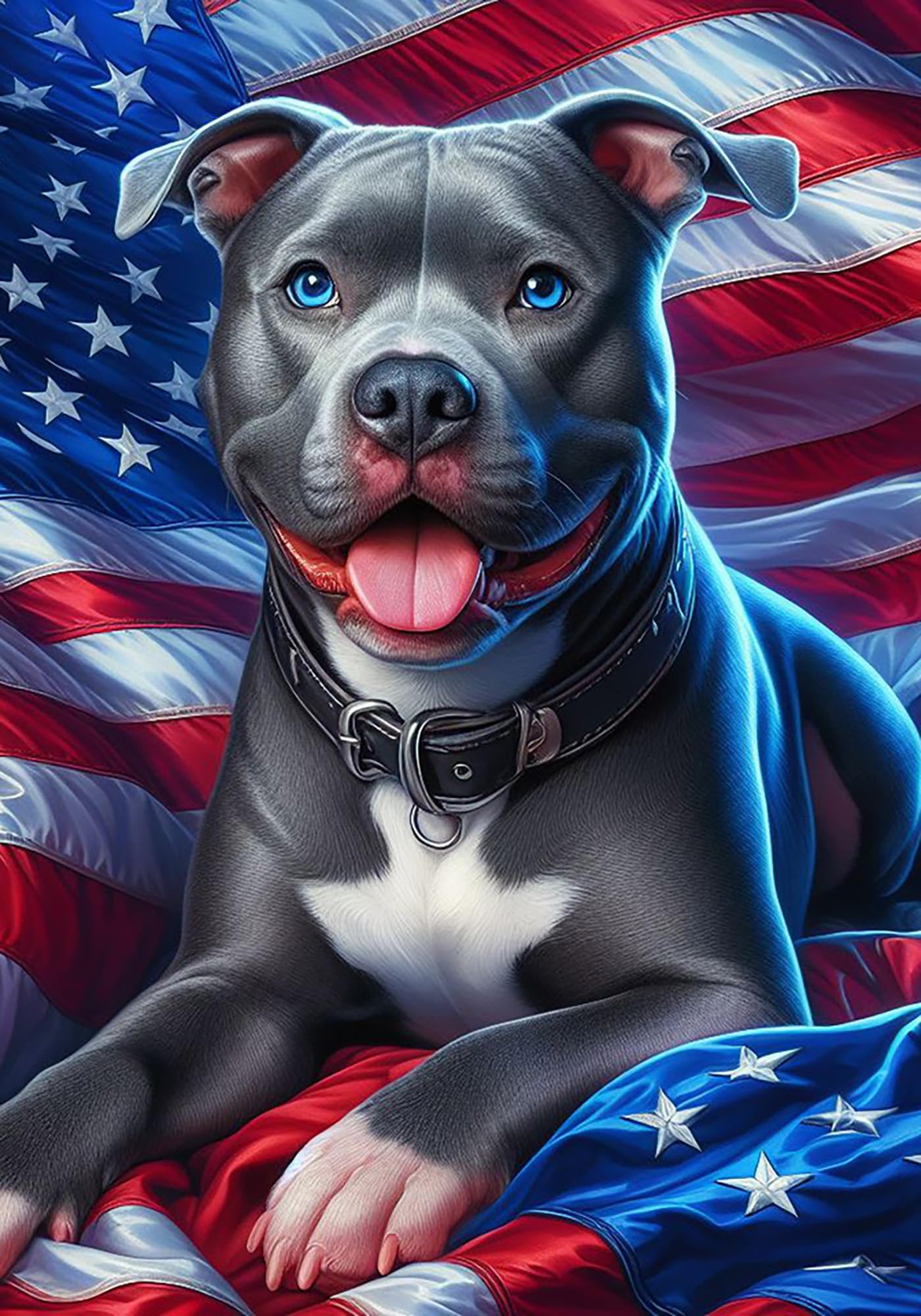 Amazon.com : Pit Bull Blue - Best of Breed DCR Patriotic I Garden Flag ...