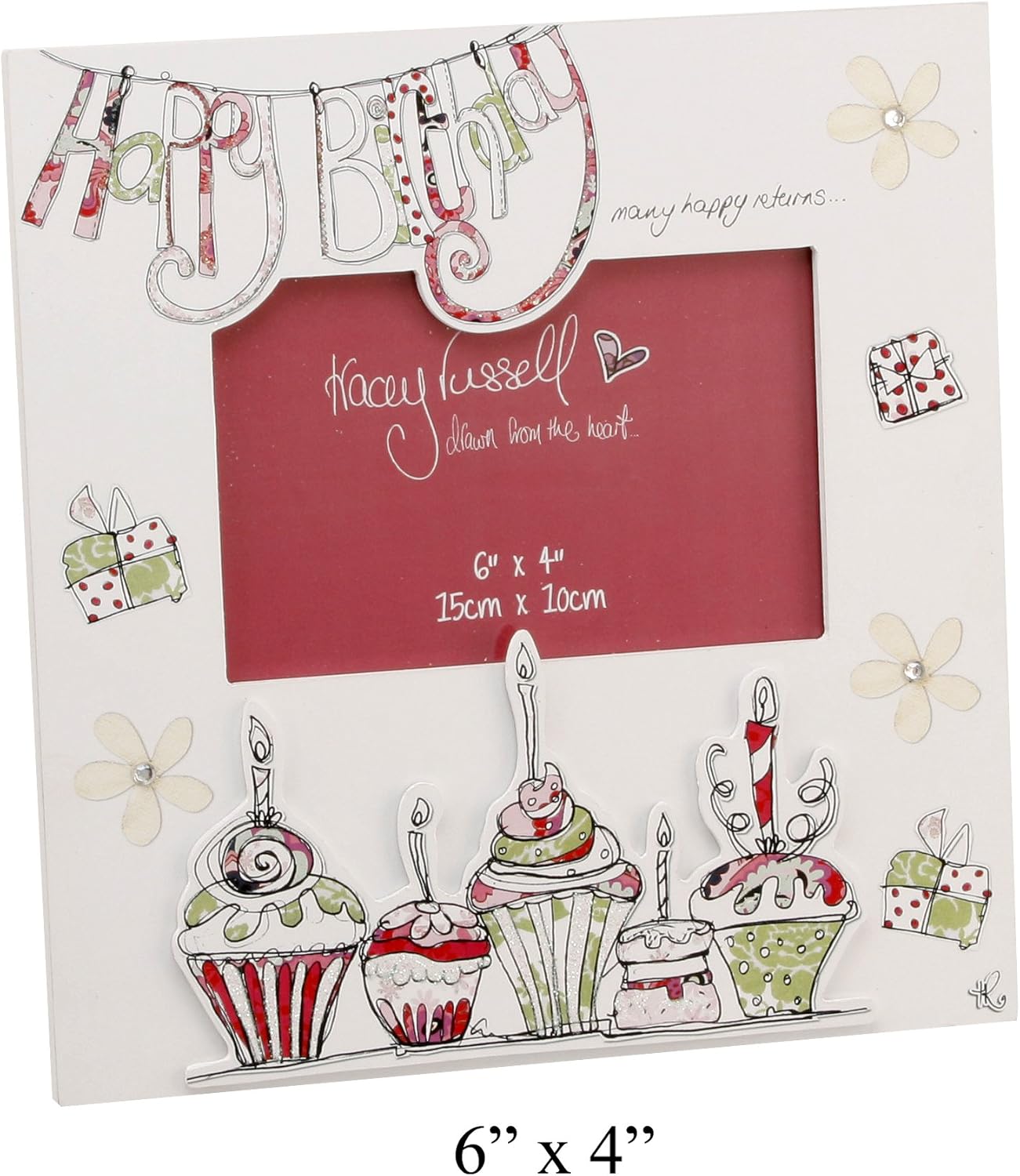 Tracey Russell MDF Frame 6" x 4" - Happy Birthday : Amazon.co.uk: Home ...
